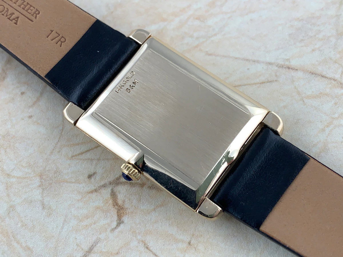 Vintage Baume & Mercier 14K Yellow Gold Tank Hand-wind Mechanical ...